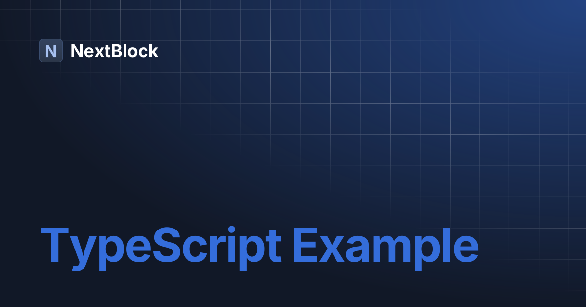 TypeScript Example | NextBlock
