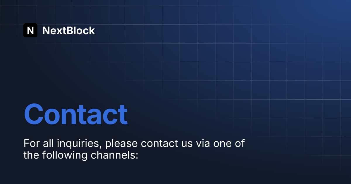 Contact | NextBlock Contact | NextBlock