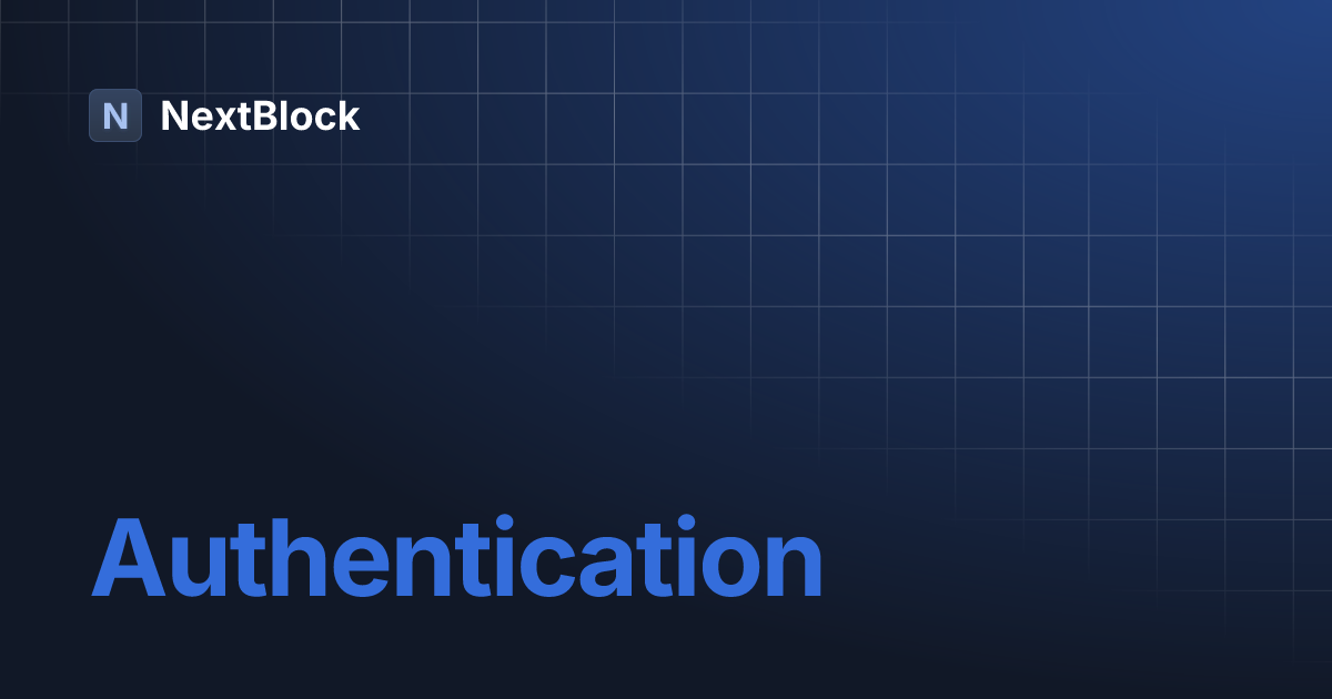 Authentication | NextBlock